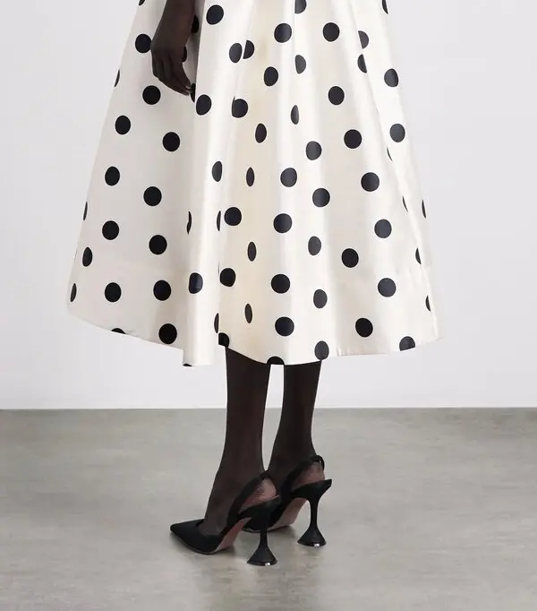 Rebecca Vallance Satin Polka Dot Bacio Midi Dress