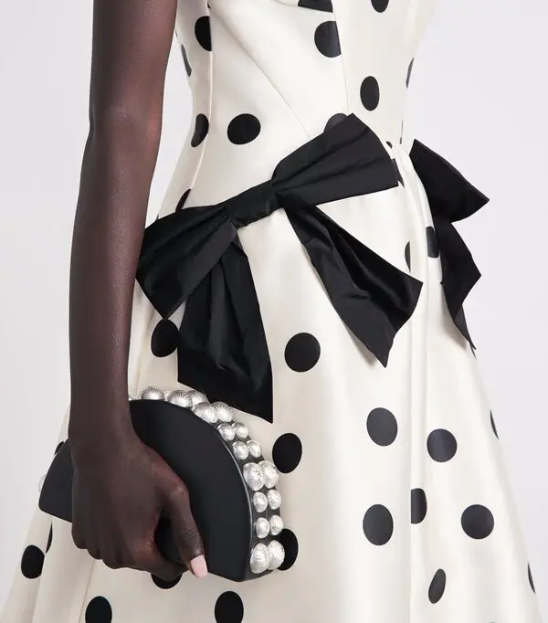 Rebecca Vallance Satin Polka Dot Bacio Midi Dress