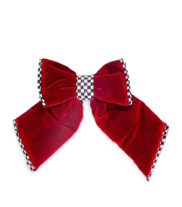 MACKENZIE-CHILDS Small Velvet Courtly Check Bow