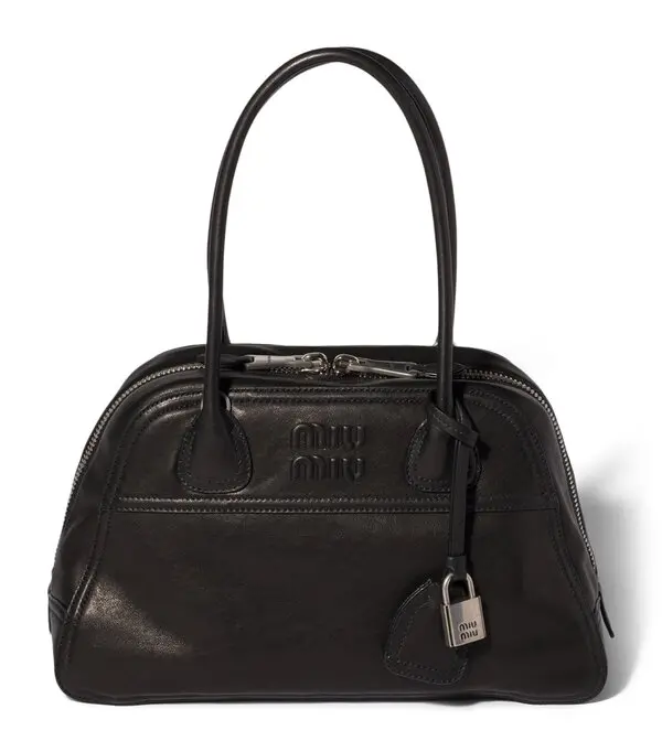 Miu Miu Nappa Leather Vivant Top-handle Bag - Black