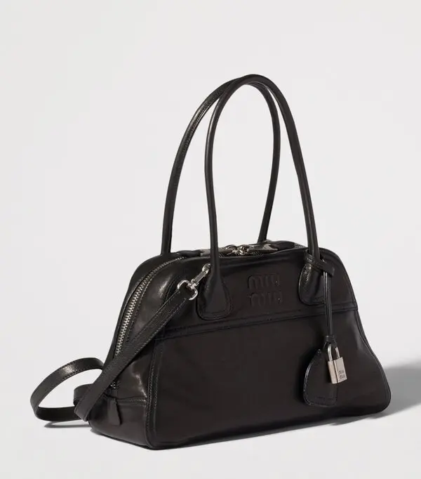 Miu Miu Nappa Leather Vivant Top-handle Bag - Black