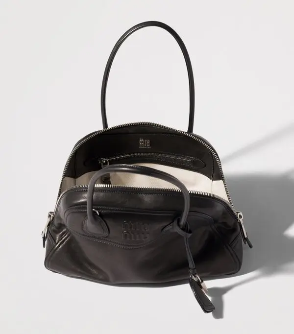 Miu Miu Nappa Leather Vivant Top-handle Bag - Black