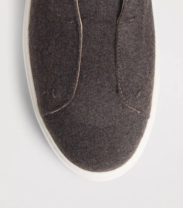 Eleventy Flannel Slip-on Sneakers