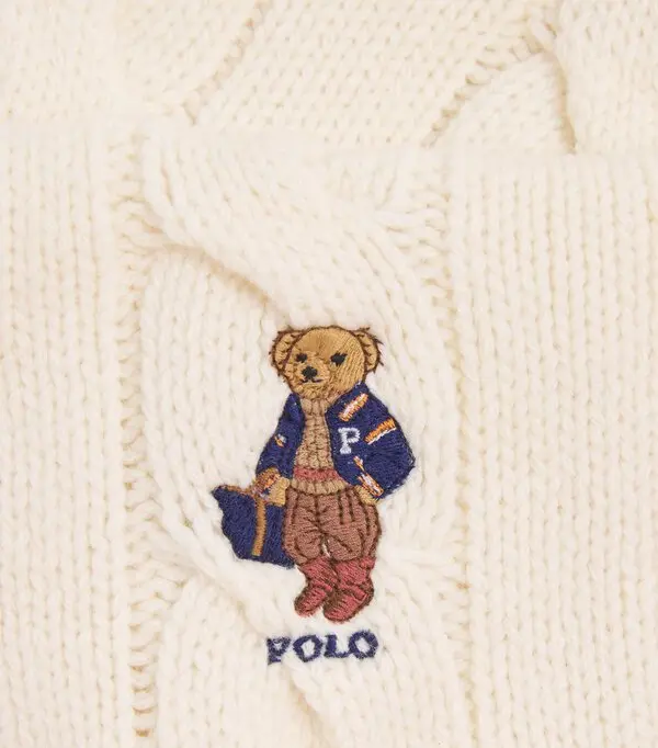 Polo Ralph Lauren Wool-blend Cable-knit Bear Scarf - Ivory