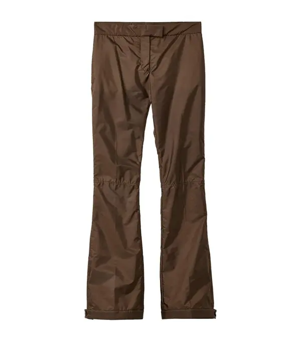 Miu Miu Technical Fabric Flare Trousers - Brown