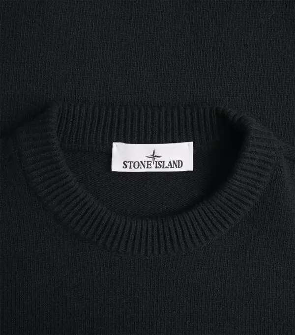 Stone Island Virgin Wool-blend Compass Sweater - Black