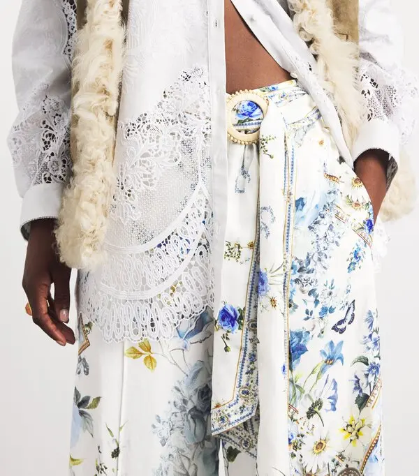 Camilla Scarf Belt Wide-leg Trousers