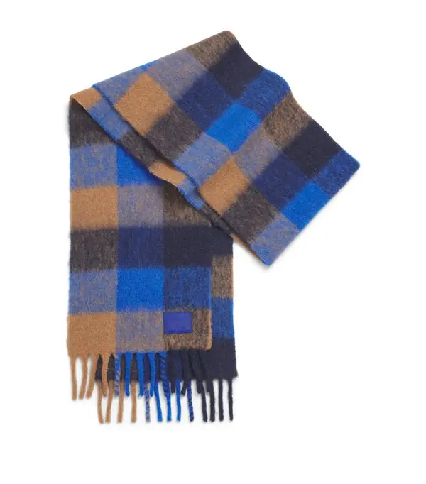 Paul Smith Alpaca-blend Check Scarf - Navy