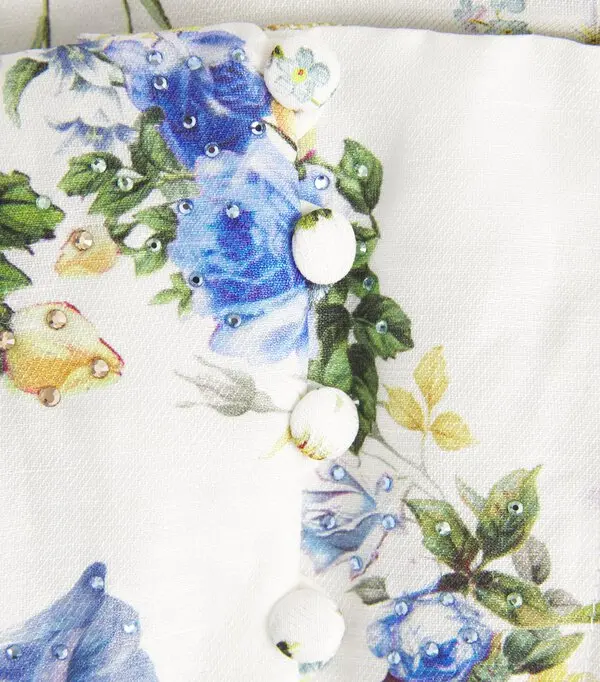 Camilla Linen-silk Corset Midi Dress