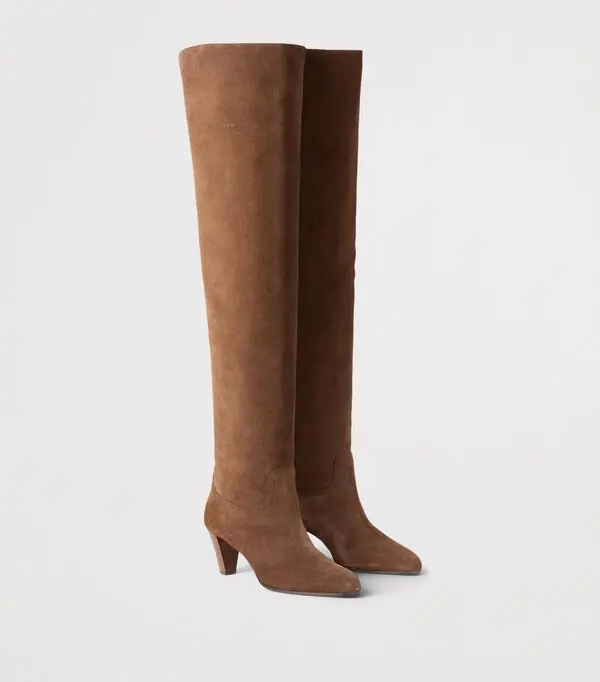 Ralph Lauren Suede Harlee Knee-high Heeled Boots 55