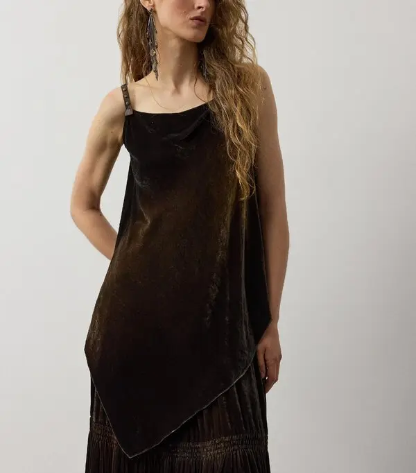 Ralph Lauren Velvet Asymmetrical Idina Top