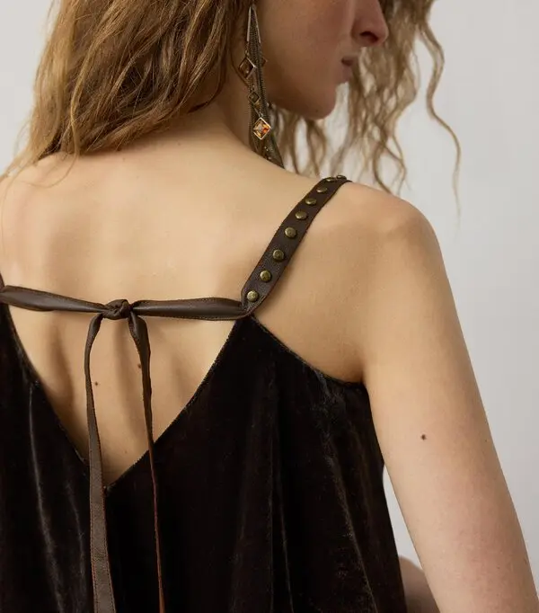 Ralph Lauren Velvet Asymmetrical Idina Top