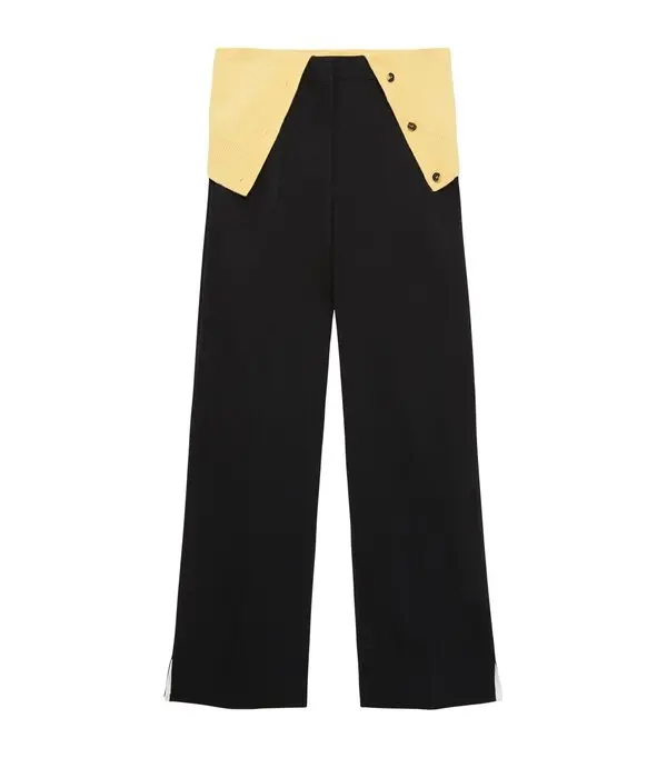 Loewe Wool-blend Knit-detail Trousers