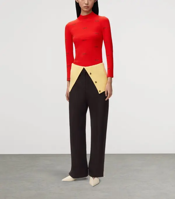 Loewe Wool-blend Knit-detail Trousers