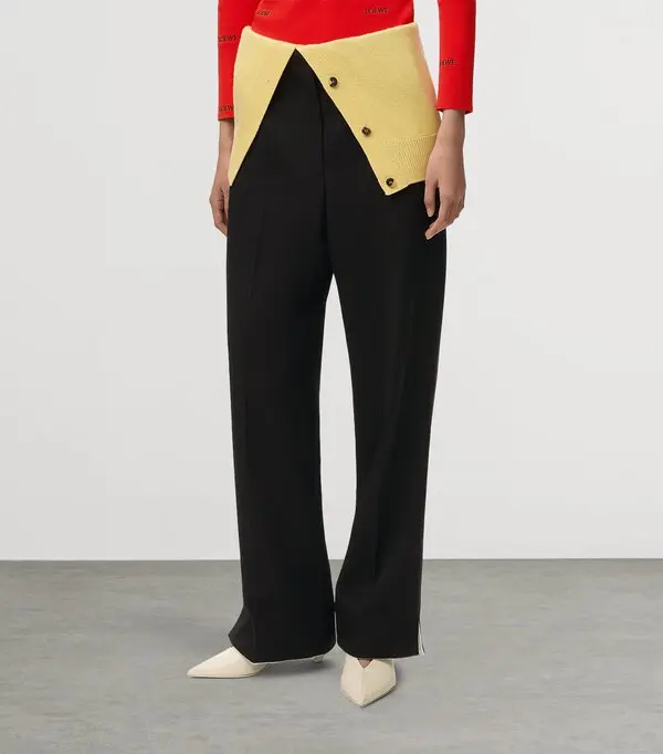 Loewe Wool-blend Knit-detail Trousers