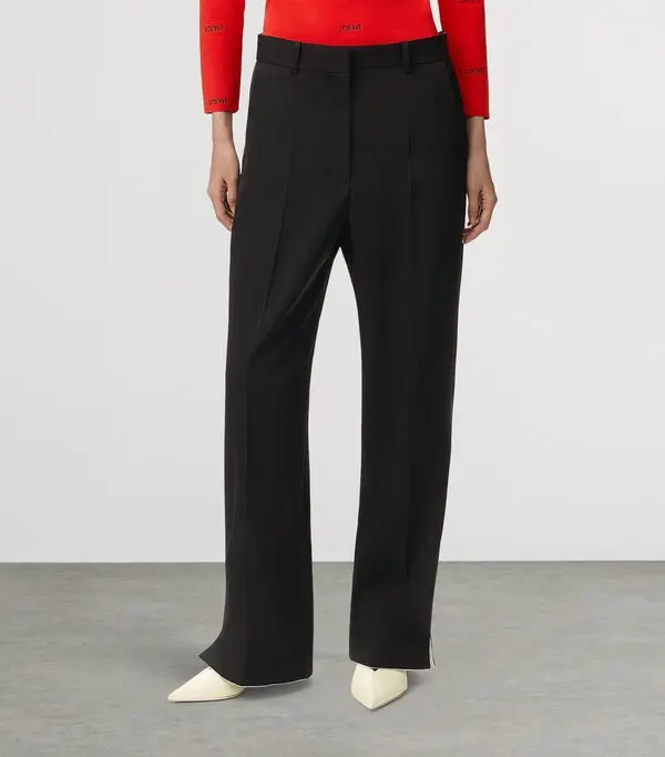 Loewe Wool-blend Knit-detail Trousers