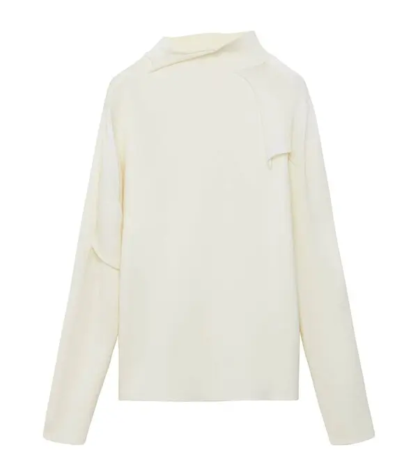 Loewe Draped Cut-away Sweater - White