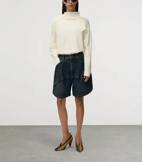 Loewe Draped Cut-away Sweater - White