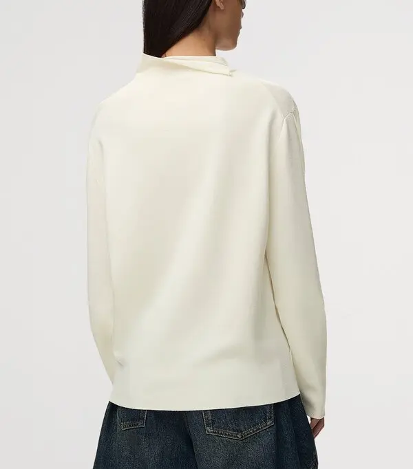 Loewe Draped Cut-away Sweater - White