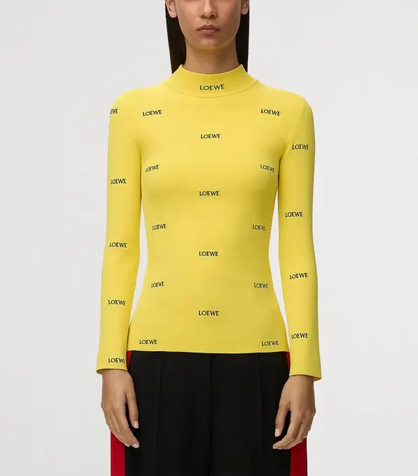 Loewe High-neck Monogram Top - Yellow