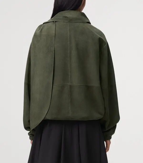 Loewe Suede Scarf-detail Jacket