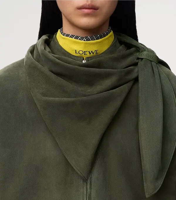 Loewe Suede Scarf-detail Jacket