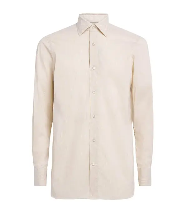 100HANDS Cotton-silk-wool Stripe Shirt
