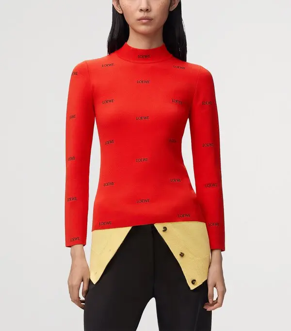 Loewe All-over Logo Top - Red