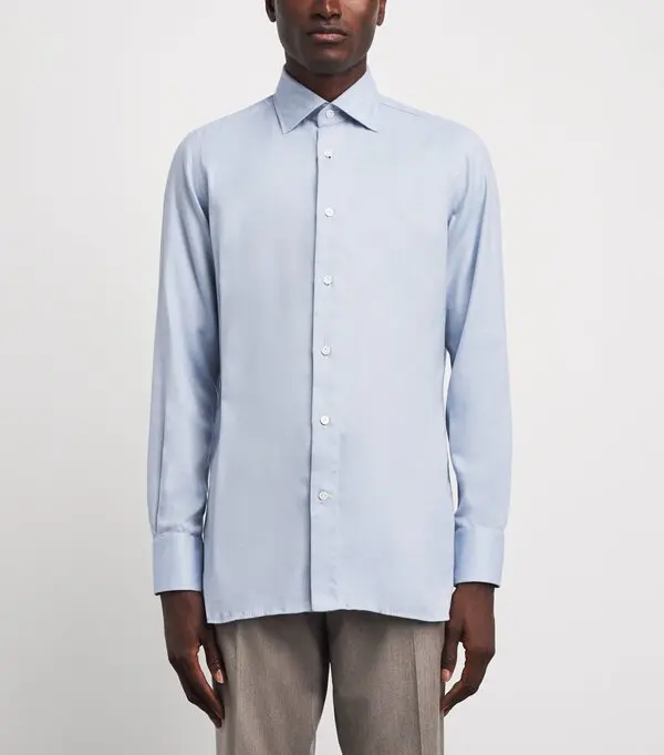 100HANDS Herringbone Shirt - Blue