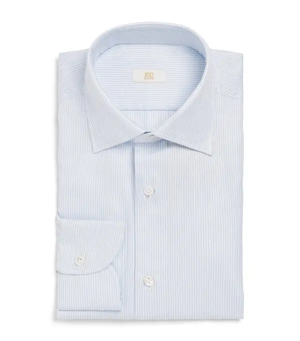 100HANDS Cotton Twisted Stripe Shirt - Blue