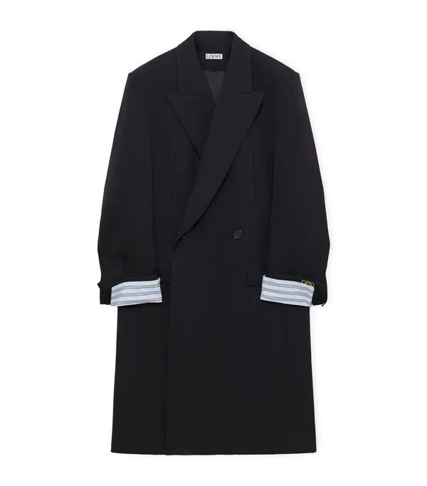 Loewe Wool-blend Layered-cuff Coat