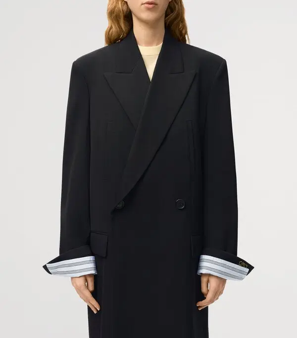 Loewe Wool-blend Layered-cuff Coat