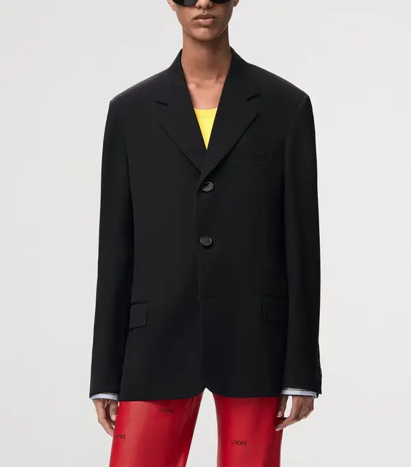 Loewe Wool-blend Layered-cuff Blazer