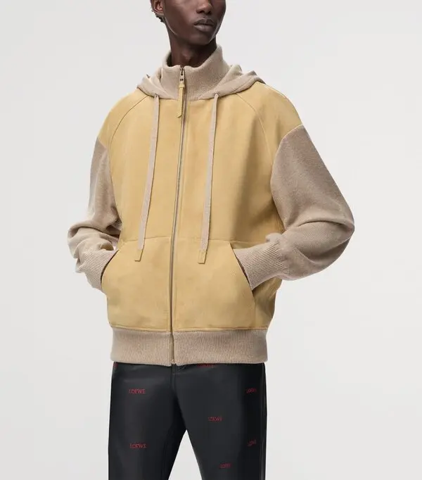 Loewe Suede-wool Hybrid Hoodie