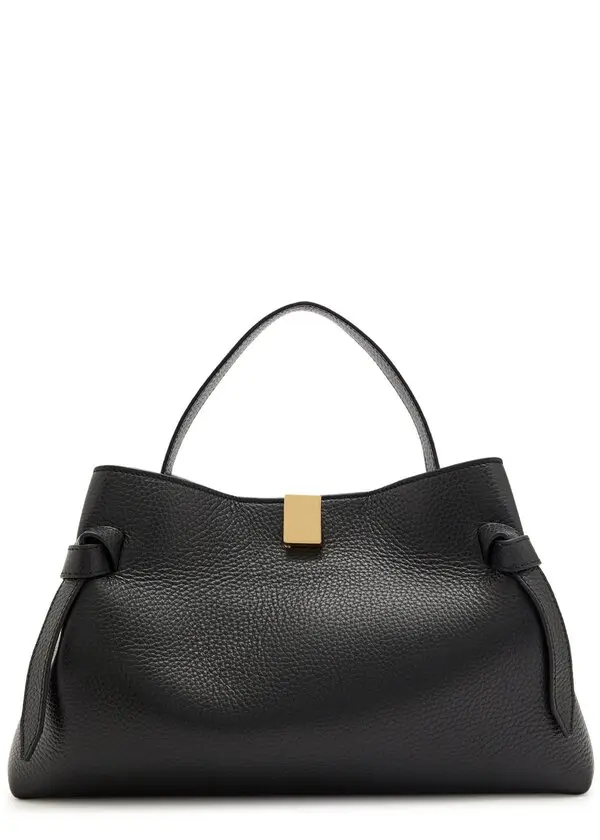 Yuzefi Gyoza Grained Leather Tote - Black