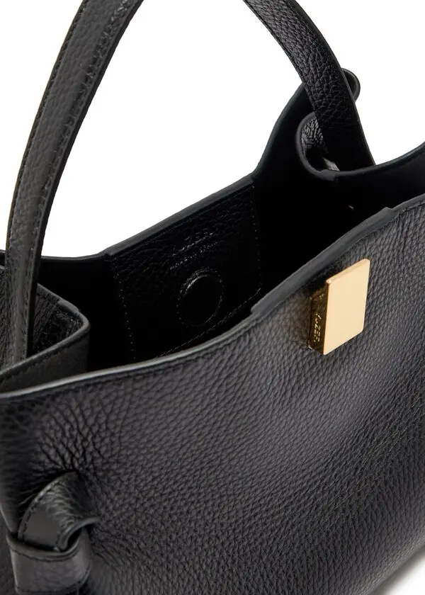 Yuzefi Gyoza Grained Leather Tote - Black