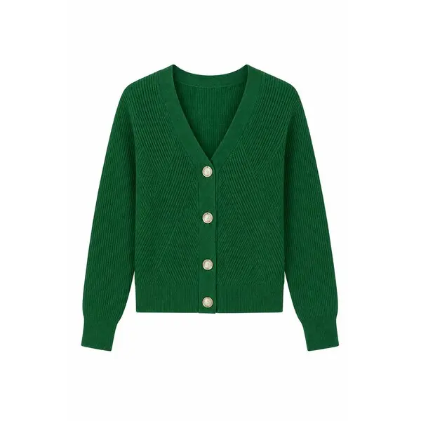 YUMI Relaxed Fit Cardigan With Stitch Detail