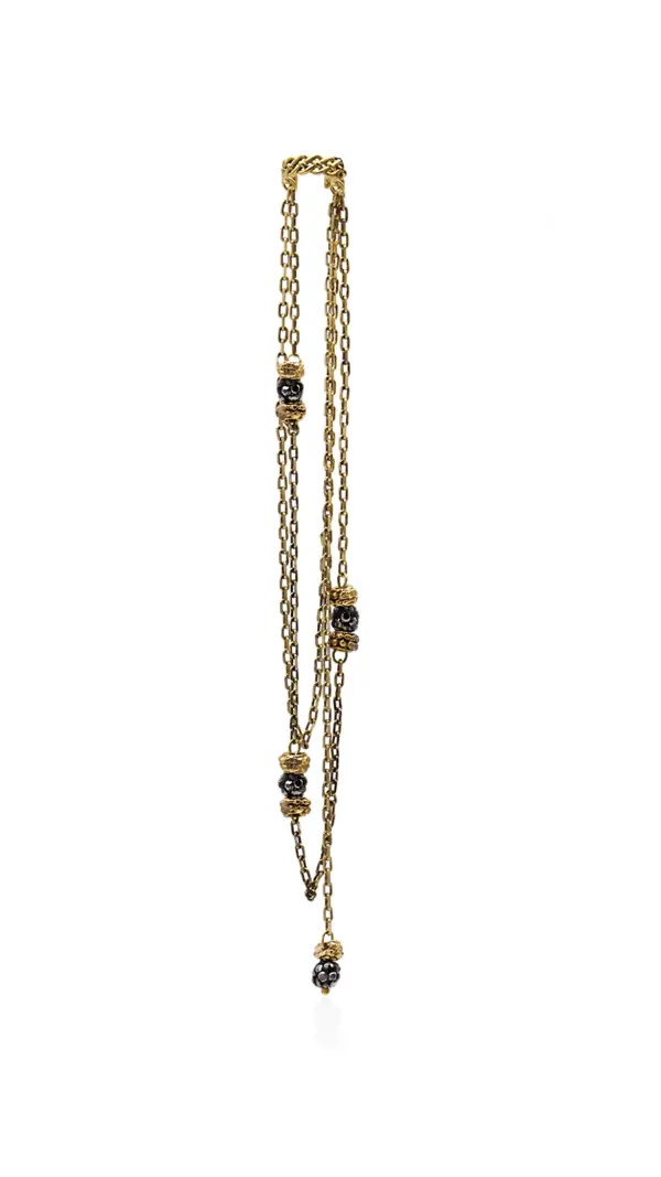 BAYEMEYC Gold / Black Ballerino Cuff Earrings - Gold/black