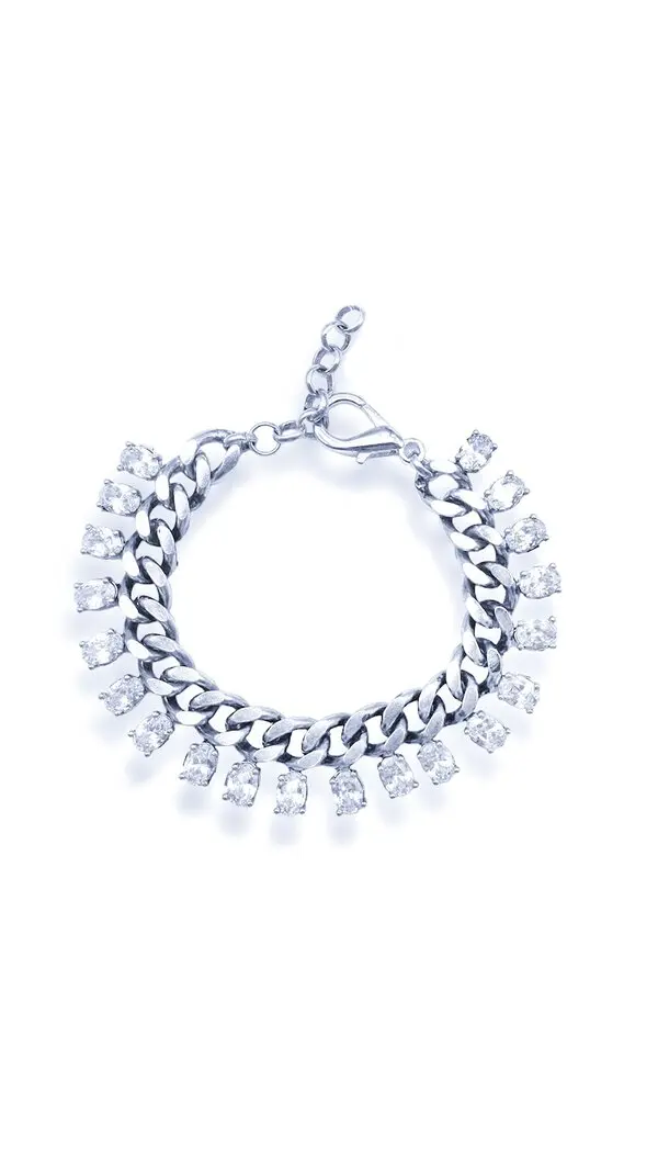 BAYEMEYC Dia Noche Crystal Bracelet - Silver