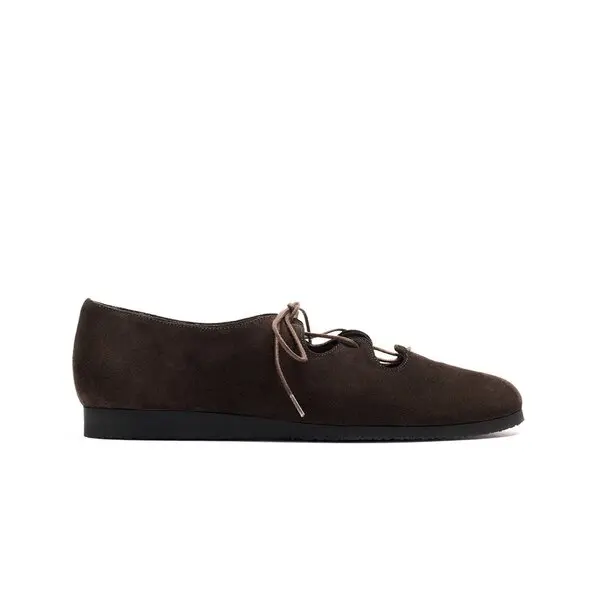 NAGUISA Cleta Suede Wedge Sandals - Brown