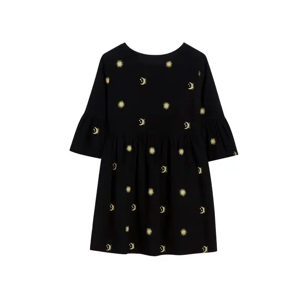 YUMI Cosmic Embroidery Cord Tunic Dress