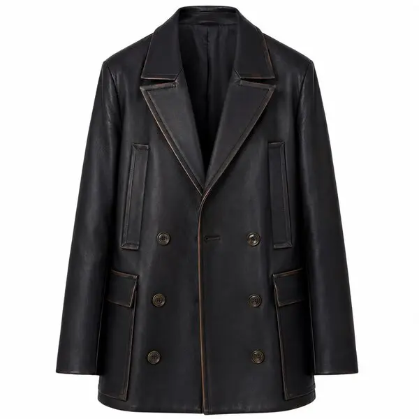 FRONT ROW SHOP Double-breasted Leather Jacket