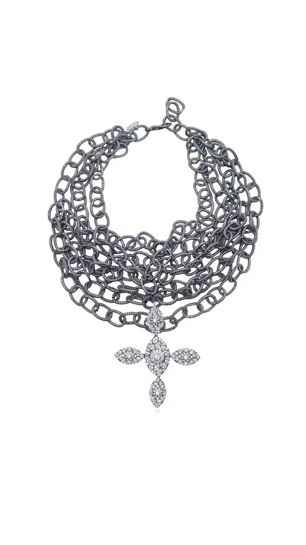BAYEMEYC Strega Multi Chain Pendant Necklace - Silver