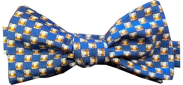 LAZYJACK PRESS Whiskey Business Bow Tie - Blue