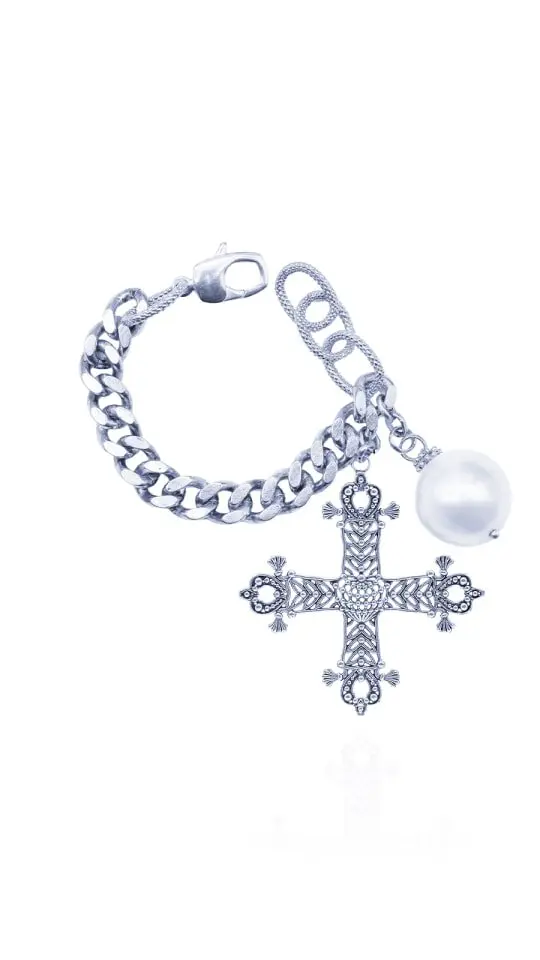 BAYEMEYC Sangria Pearl Bracelet - Silver