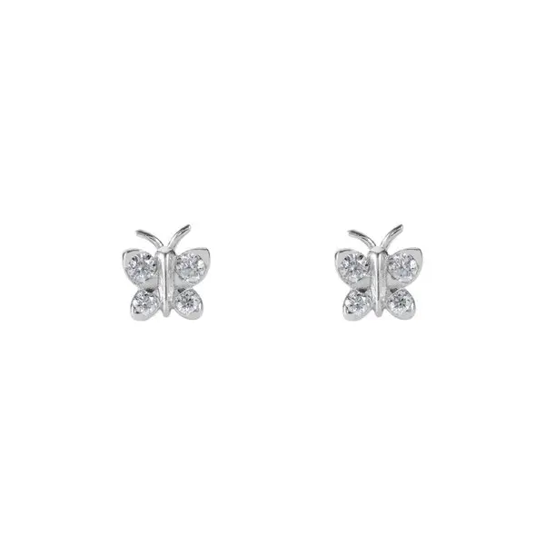 BLOOMTINE | EARTH ANGEL HQ Bloomtine Sterling Butterfly Stud Earrings - Silver