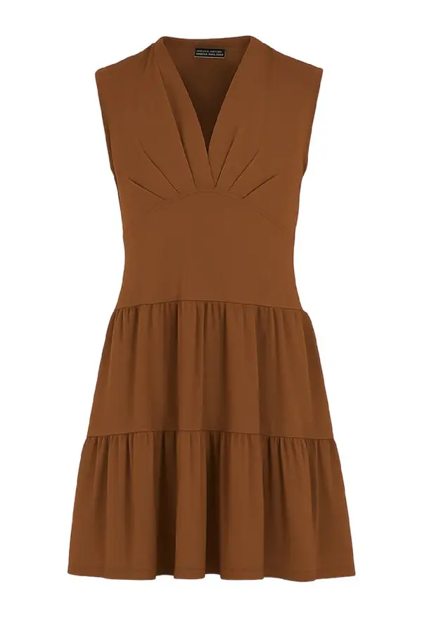 CONQUISTA Micromodal-blend Jersey Sleeveless Dress - Brown