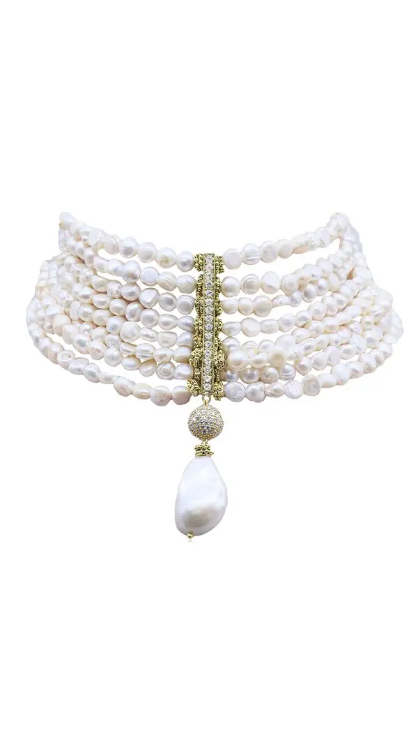 BAYEMEYC Mythra Pearl Choker Necklace
