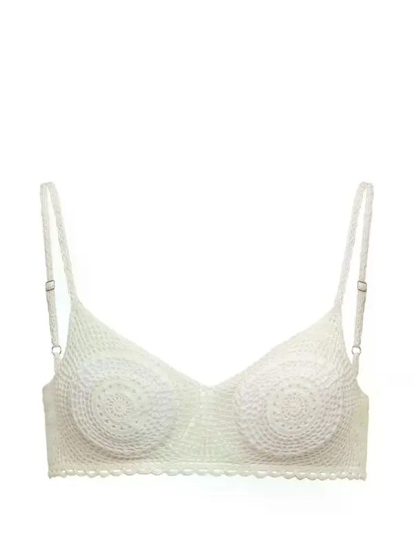 Magda Butrym Crochet-knit Bra - White