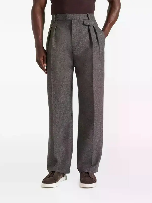 Manière De Voir Pierre In Dark Twin-pleat Tailored Pants
